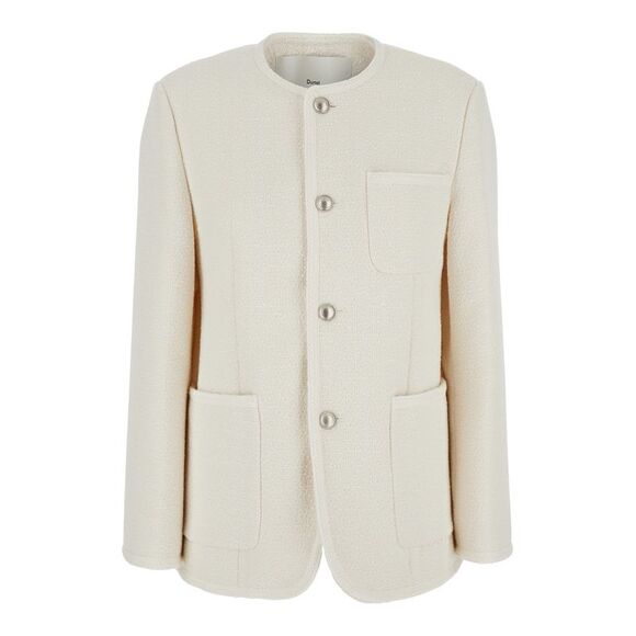 Dunst | Jackets & Coats | Dunst Women White Oversize Collarless Jacket ...